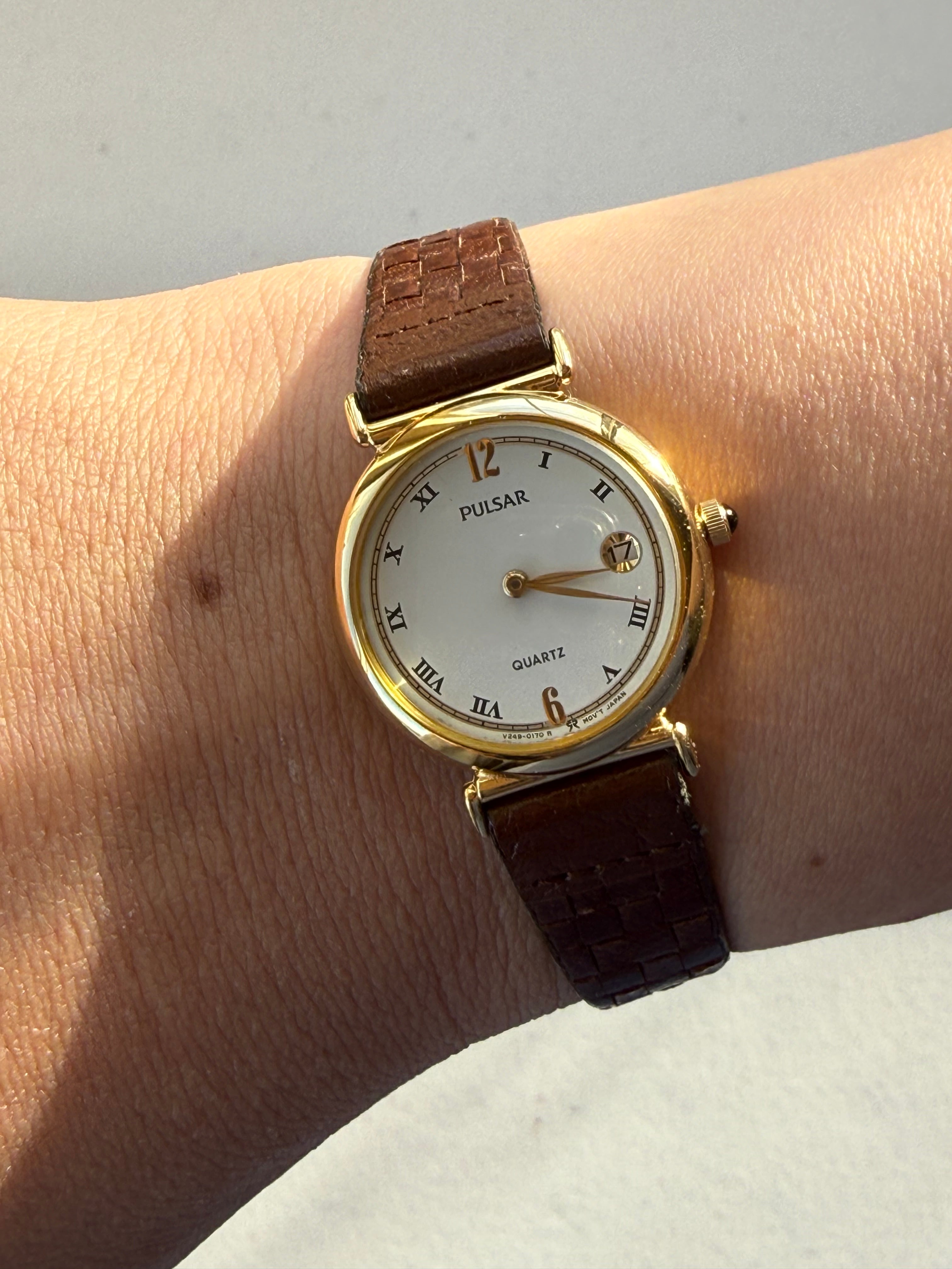 1988 Pulsar Quartz By SEIKO Gold Tone Watch – River Moons Vintage